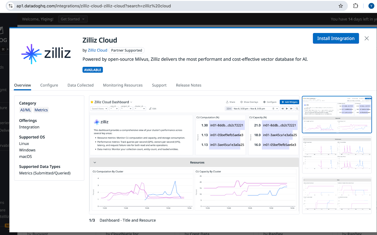 Zilliz Cloud + Datadog: Monitor Vector Databases Proactively - Zilliz blog